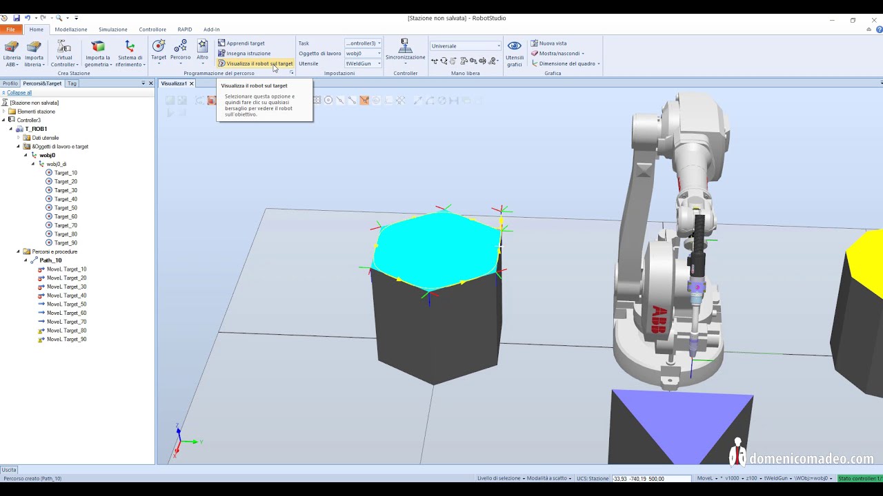 TUTORIAL ESERCIZIO - ESE03 - RobotStudio ABB IRB1600 Stazione di saldatura con autopath ...