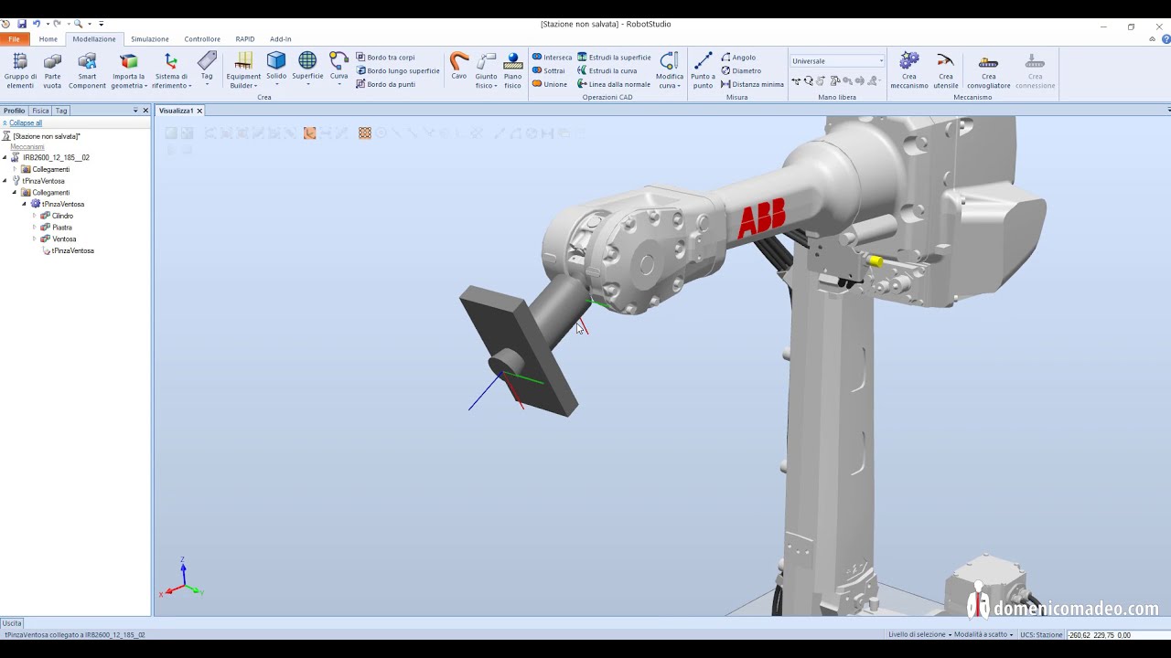 ESE05 - RobotStudio IRB2600 pick and place di 4 oggetti progr TEST e ...