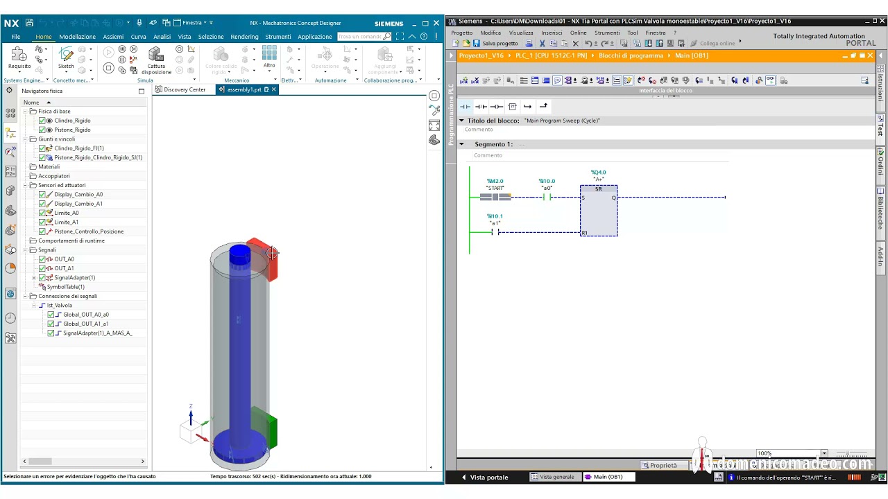 VIDEO Dimostrazione Virtual commissioning Valvola monostabile con ...