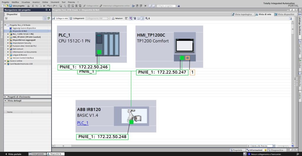 VIDEO dimostrativo Connessione Profinet tra ABB IRB120 Siemens PLC S7 ...