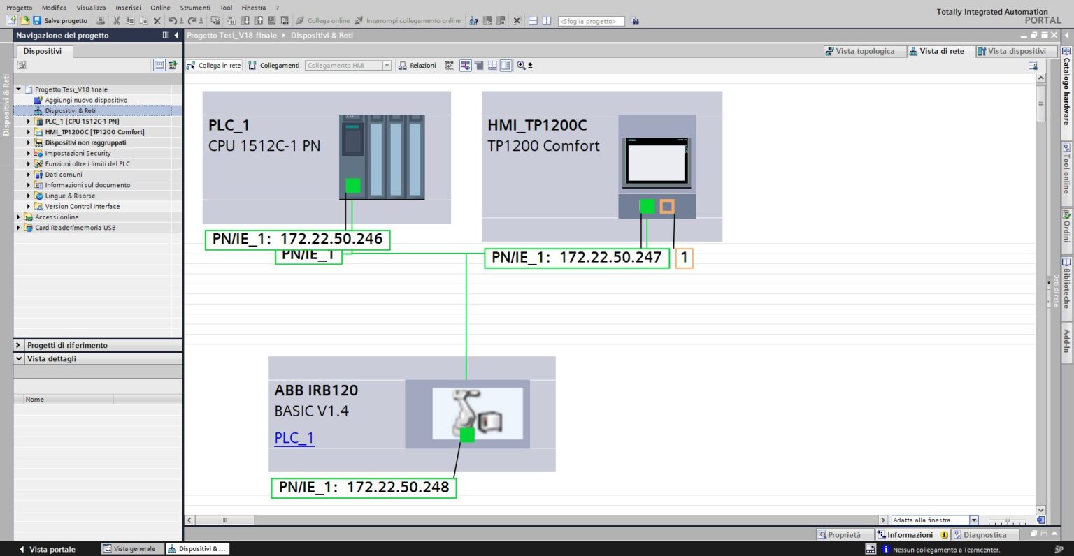 VIDEO dimostrativo Connessione Profinet tra ABB IRB120 Siemens PLC S7 ...