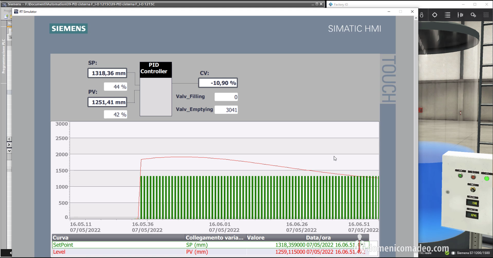 ESERCIZIO Parte 2 Controllo PID_Compact Tia Portal livello serbatoio ...