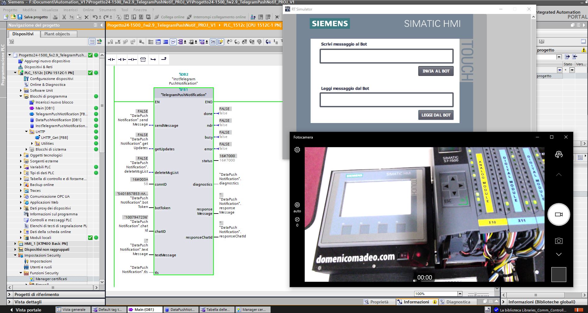 TUTORIAL ESERCIZIO - Invio ricezione messaggi da PLC S7-1200 S7-1500 ...