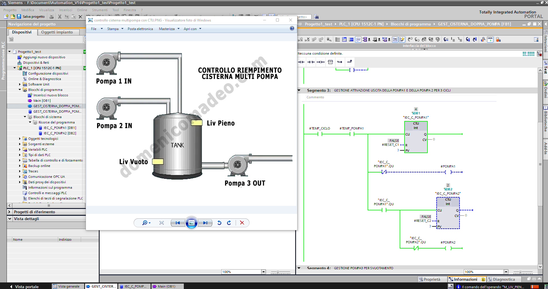 TUTORIAL ESERCIZIO - Controllo riempimento cisterna multipompa ciclico ...