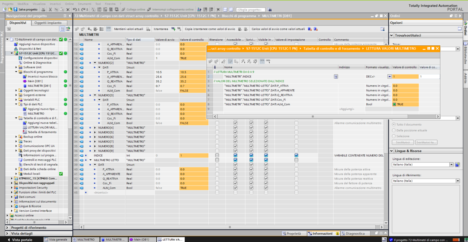 TUTORIAL - Tia Portal strutture dati Array con i tipi di dati plc UDT con PLC 1200/1500 + HMI ...