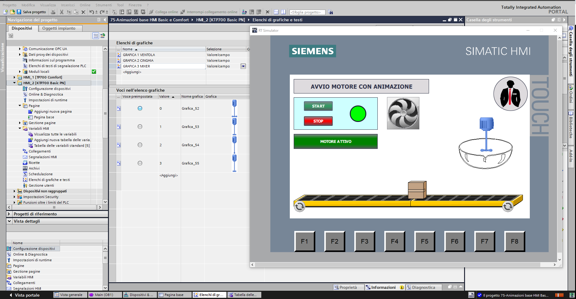TUTORIAL ESERCIZIO - HMI2 Animazioni base con WinCC su hmi Basic e ...