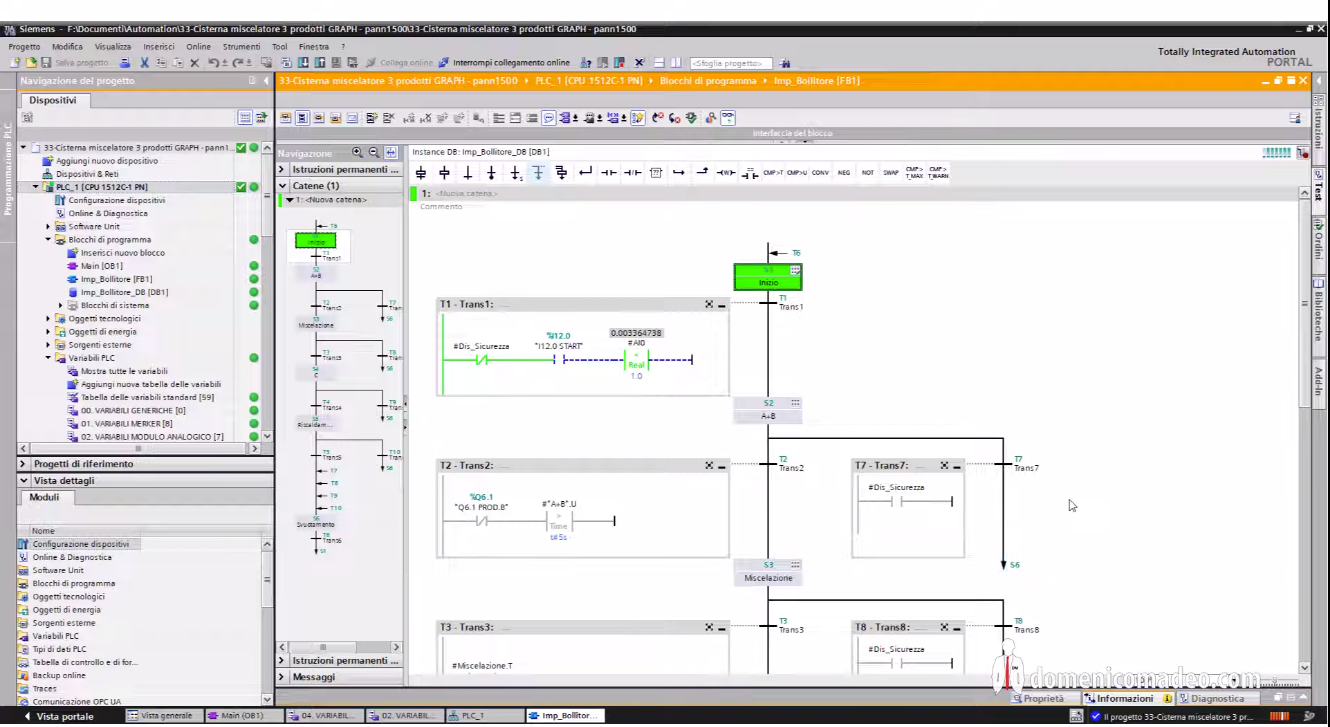 Tutorial Esercizio Programma Plc In Sfc Graph Grafcet Con Tia Portal Un Miscelatore Bollitore