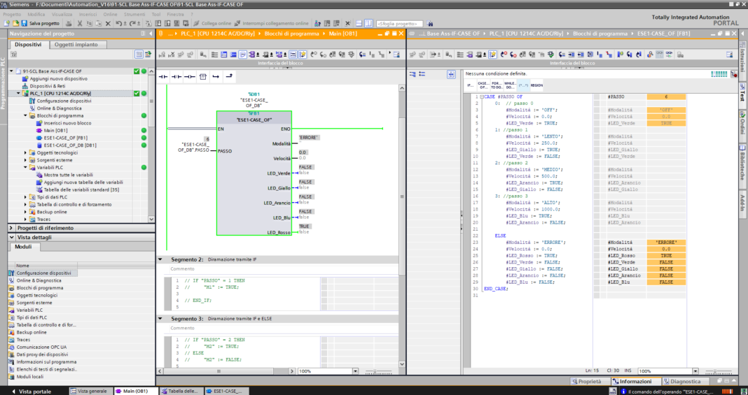 TUTORIAL ESERCIZIO - SCL0 Tia Portal Assegnazioni - diramazioni IF - ELSE - CASE...OF in SCL su ...
