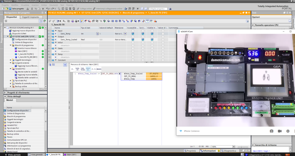 TUTORIAL ESERCIZIO - SCL5 TiaPortal Scaling Analog Input in SCL segnali ...