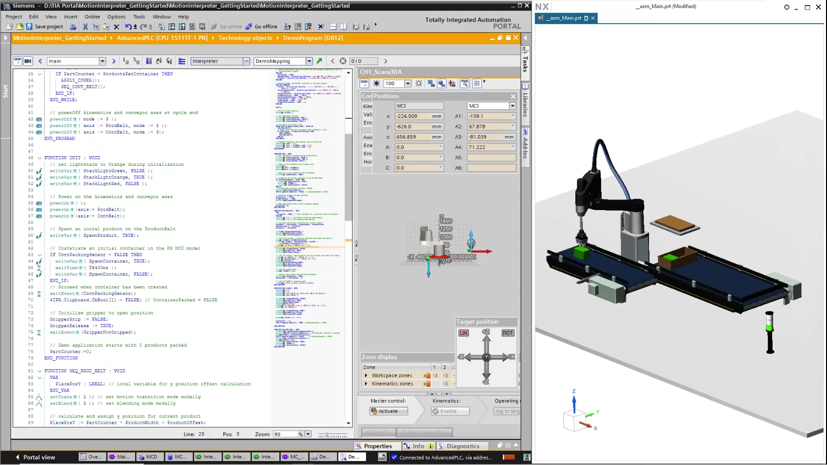 DEMO - SIMATIC Motion Interpreter della CPU S7 1500T con Tia Portal V19 ...