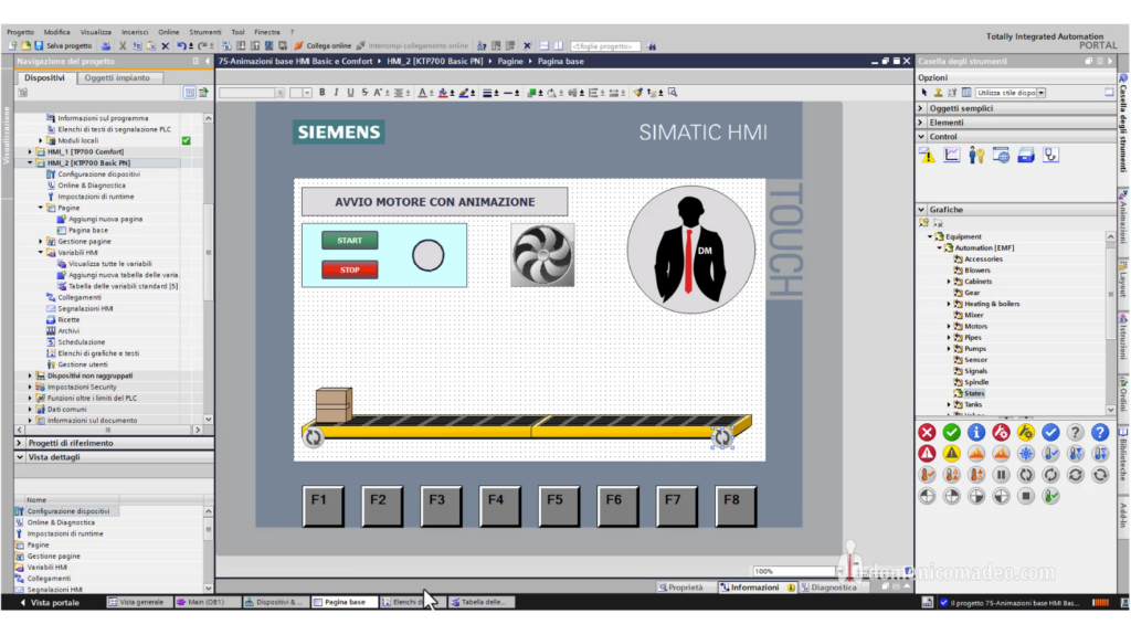 Programmazione HMI WinCC Basic come creare Controlli e Animazioni in ...