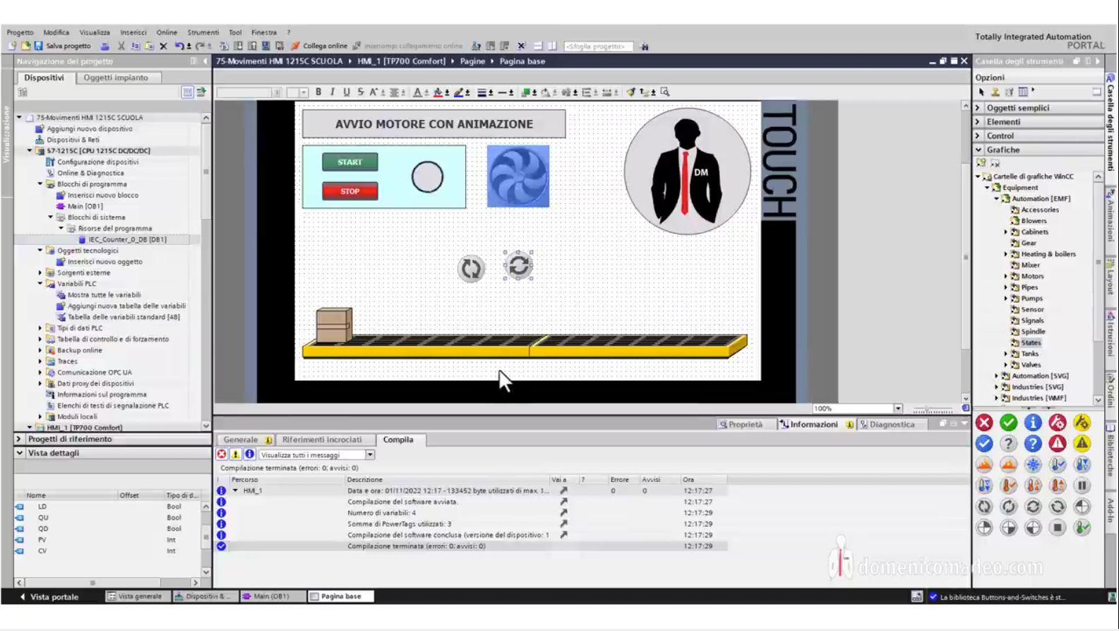 ESERCIZIO - Animazioni base con WinCC advanced su HMI Comfort e Tia ...
